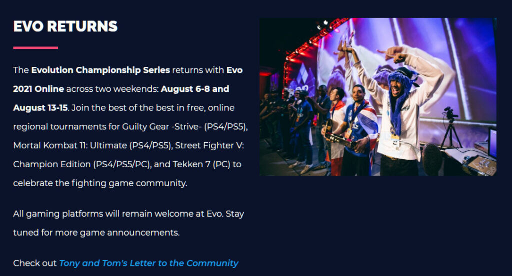 EVO 2021 Has Been Officially Revealed - BagoGames